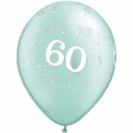 60-A-Round Mint Green Pearl - 28cm (11 Inch) Latex Balloon (60-07)